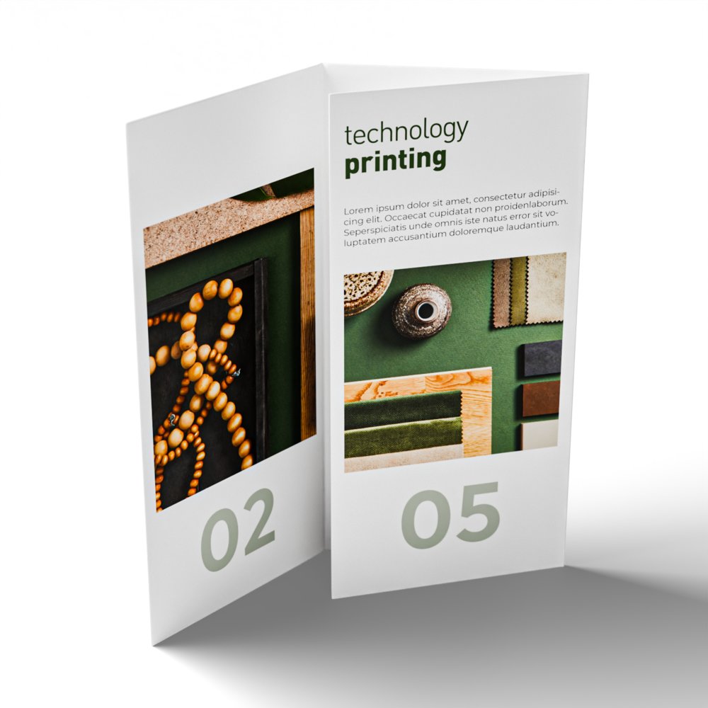 Impression de dépliants standard 1/3 A3 - Livraison gratuite