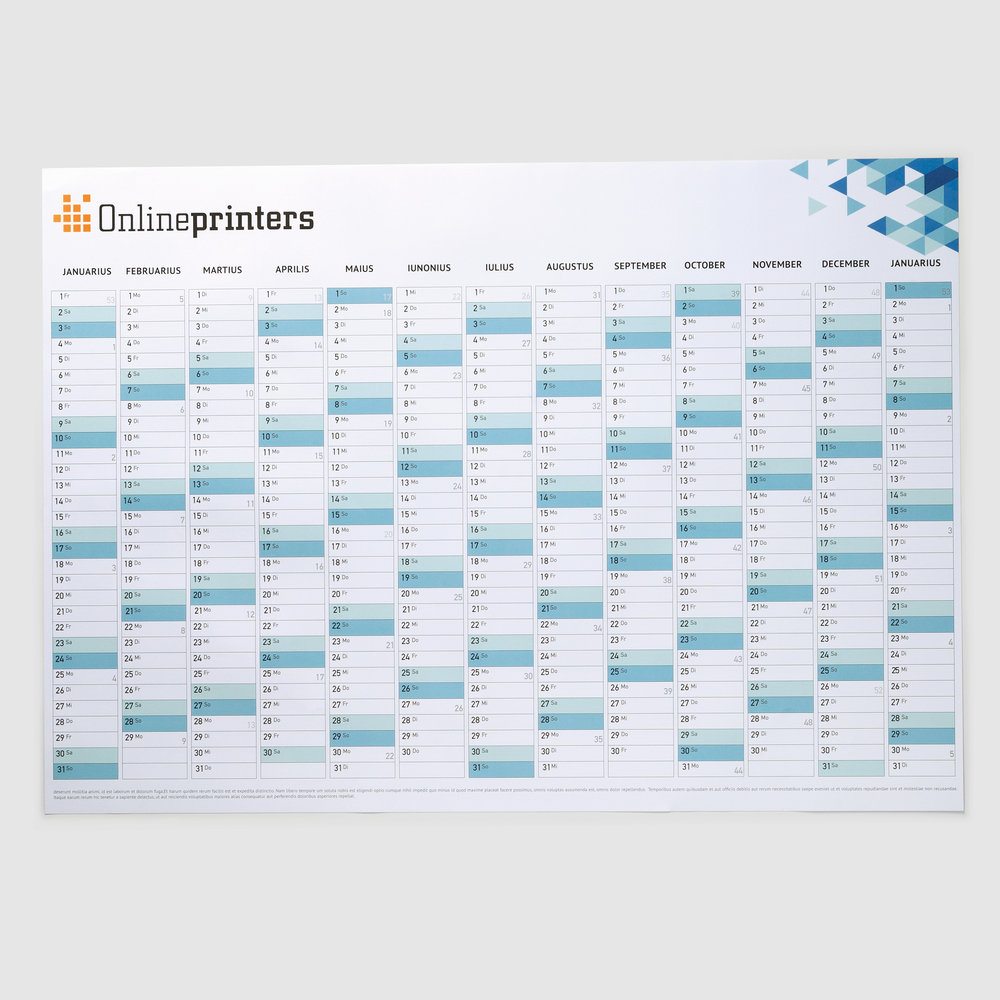 Impression calendrier mural grand format A3