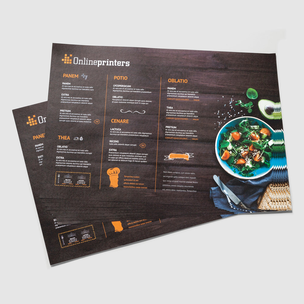 Impression de sets de table A3 chez Onlineprinters